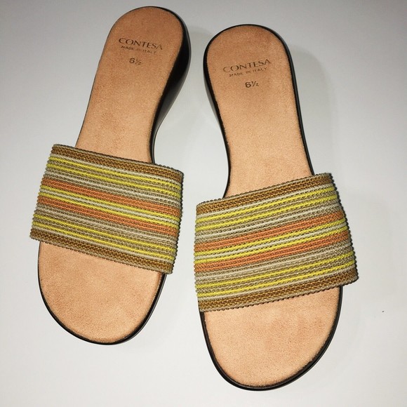 Shoes | Contesa Sandal Shoe Womens Size 65m Slipon Fabric Mesh ...